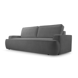 BETTSOFA SOLO Grau Bucle-Stoff mit Schlaffunktion