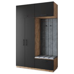 GARDEROBENSCHRANK REMA 150/240/60 cm Modern Garderobe-Set Eiche Lefkas