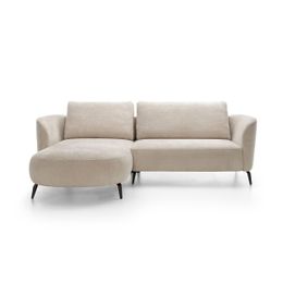 ECKSOFA VICO Beige Chenille mit Schlaffunktion