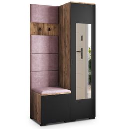 GARDEROBENSCHRANK VIRA 95/181/51 cm Modern Garderobe-Set Eiche Lefkas