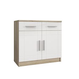 KOMMODE PERUGIA 69/70/37 cm mit 2 Schubladen 2 T&uuml;ren Sonoma Eiche