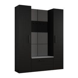 GARDEROBENSCHRANK MODULO 160,6/204/40 cm Modern Garderobe-Set Schwarz