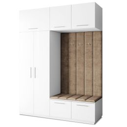 GARDEROBENSCHRANK REMA 180/240/60 cm Modern Garderobe-Set Wei&szlig;