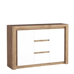 KOMMODE VARUS 144/97,5/40,5cm mit 3 Schubladen 2 T&uuml;ren Eichefarben