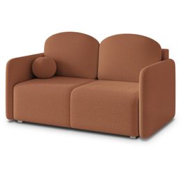 BETTSOFA SUVI II Q Orange Bucle-Stoff mit Schlaffunktion