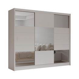 SCHWEBET&Uuml;RENSCHRANK KALISTA 250/215/61 cm 2-t&uuml;rig mit Spiegel Beige