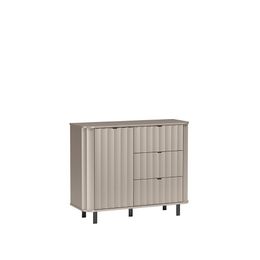 KOMMODE MODERNO 111/91/40,5cm mit 3 Schubladen 1 T&uuml;ren Beige