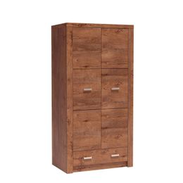 DREHT&Uuml;RENSCHRANK ZERI 96/192/58 cm 2-t&uuml;rig Braun
