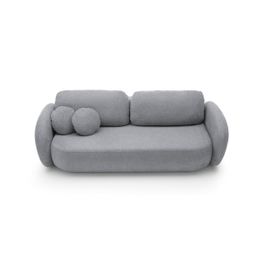 BETTSOFA AMICO Grau Geflochtener Stoff mit Schlaffunktion