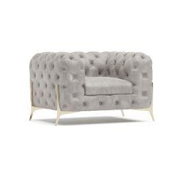 CHESTERFIELD-SESSEL Vertex Grau Samt
