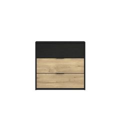KOMMODE LAMON 80/80/40cm mit 3 Schubladen T&uuml;ren Graphitfarben