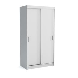 SCHWEBET&Uuml;RENSCHRANK NICOLA 110/215/60 cm 2-t&uuml;rig mit Spiegel Wei&szlig;