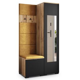 GARDEROBENSCHRANK VIRA 95/181/51 cm Modern Garderobe-Set Eiche Wotan
