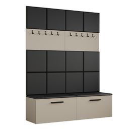 GARDEROBENSCHRANK MODULO 161,2/204/40 cm Modern Garderobe-Set Kaschmir