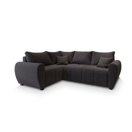 ECKSOFA MADISON L L-S Grau D&uuml;nner Stoff mit Schlaffunktion