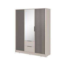 DREHT&Uuml;RENSCHRANK NELIANA 155/200/51 cm 3-t&uuml;rig mit Spiegel Kaschmir