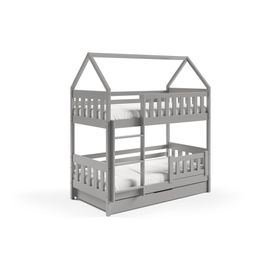 ETAGENBETT ELENA mit Bettkasten 80x190 cm Hellgrau