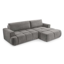 ECKSOFA VASTO Grau Geflochtener Stoff mit Schlaffunktion