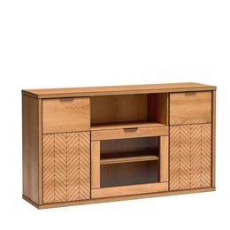 KOMMODE CARINI 158/90/40,6cm mit Schubladen 3 T&uuml;ren Eichefarben