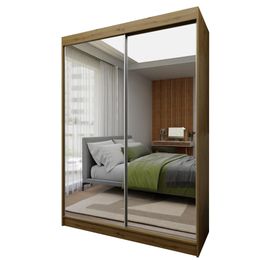 SCHWEBET&Uuml;RENSCHRANK BELLINA 160/216/61 cm 2-t&uuml;rig mit Spiegel Eiche Artisan