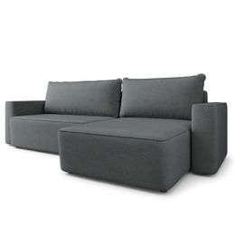 ECKSOFA BELARO CL Grau Samtstoff mit Schlaffunktion