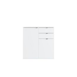 KOMMODE METRIX 80/82,5/35cm mit 2 Schubladen 2 T&uuml;ren Wei&szlig;