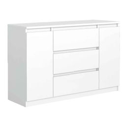KOMMODE NUDO 138,5/78,2/39cm mit 3 Schubladen 2 T&uuml;ren Wei&szlig;