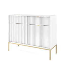 KOMMODE STELLARE 104/83/39 cm mit 2 Schubladen 2 T&uuml;ren Wei&szlig;