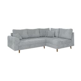 ECKSOFA Sigurd Hellgrau Chenille - Ottomane rechts