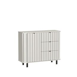 KOMMODE MODERNO 111/91/40,5cm mit 3 Schubladen 1 T&uuml;ren Wei&szlig;