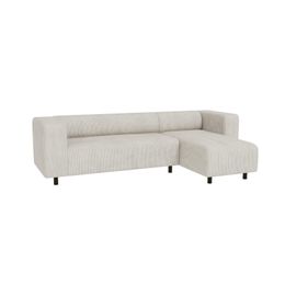 ECKSOFA Tove Beige Cord - Ottomane rechts