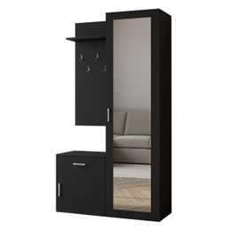 GARDEROBENSCHRANK VENTO 100/180,5/35 cm Modern Garderobe-Set Schwarz