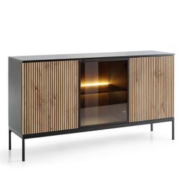 SIDEBOARD SENTIERO 154/83/39 cm 3 T&uuml;ren Schwarz