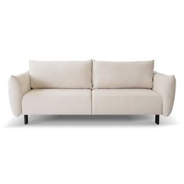 BETTSOFA UNO Beige Chenille-Stoff mit Schlaffunktion