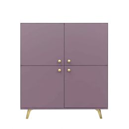 KOMMODE GALIO 140/86/41cm mit Schubladen 4 T&uuml;ren Violett