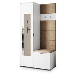 GARDEROBENSCHRANK VIRA 95/181/51 cm Modern Garderobe-Set Wei&szlig;