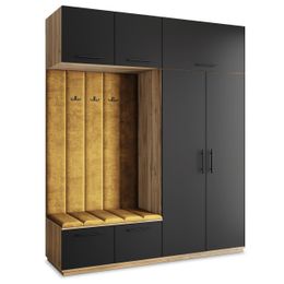 GARDEROBENSCHRANK REMA 200/240/60 cm Modern Garderobe-Set Eiche Wotan