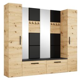 GARDEROBENSCHRANK MODULO 241,2/204/40 cm Modern Garderobe-Set Eiche Artisan