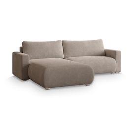 ECKSOFA TURIN N Beige Bucle-Stoff mit Schlaffunktion