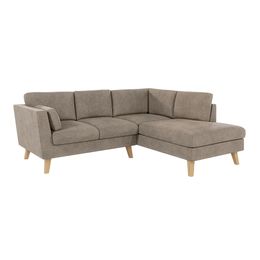 ECKSOFA Mario Dunkelbeige Microfaser