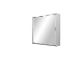 SCHWEBET&Uuml;RENSCHRANK NAMI 120/215/61 cm 2-t&uuml;rig mit Spiegel Wei&szlig;