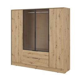 DREHT&Uuml;RENSCHRANK CATERINA 206/200/51 cm 4-t&uuml;rig Eiche Artisan