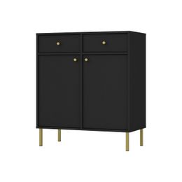 SIDEBOARD TORINO 84/95/41cm mit 2 Schubladen 2 T&uuml;ren Graphitfarben