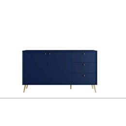 KOMMODE SFERA 156,2/89,2/40,5cm mit 3 Schubladen 2 T&uuml;ren Blau