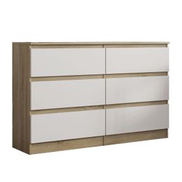 KOMMODE ALLEGRA 120/77/33 cm mit 6 Schubladen Sonoma Eiche