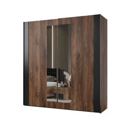 SCHWEBET&Uuml;RENSCHRANK SIGNORA 200/213/64 cm 2-t&uuml;rig mit Spiegel Eichefarben