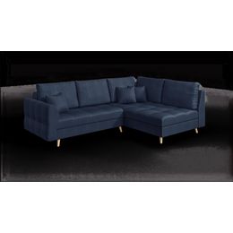 ECKSOFA Lorine Mikrofaser Dunkelblau
