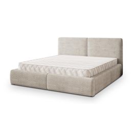 POLSTERBETT FELURO 180x200 cm mit Bettk&auml;sten - Creme