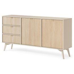 SIDEBOARD FORESTA 158/80/38 cm mit 3 Schubladen 2 T&uuml;ren Beige