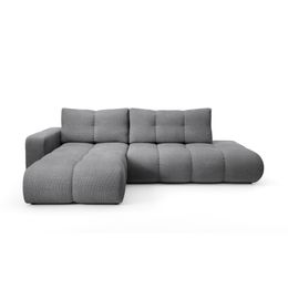 ECKSOFA DUCA L-S Grau Chenille mit Schlaffunktion
